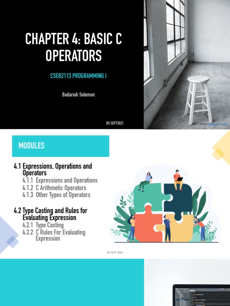 Chapter 4: Basic C Operators: Cseb2113 Programming I | PDF | Multiplication | Integer (Computer ...