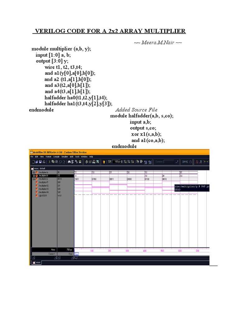 2x2 Array Multiplier | PDF
