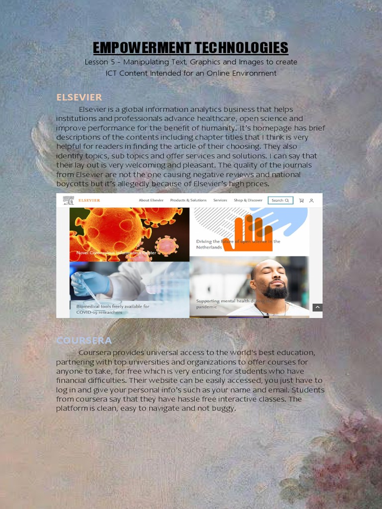 Empowerment Technologies - Lesson 5 | PDF | Educational Technology ...