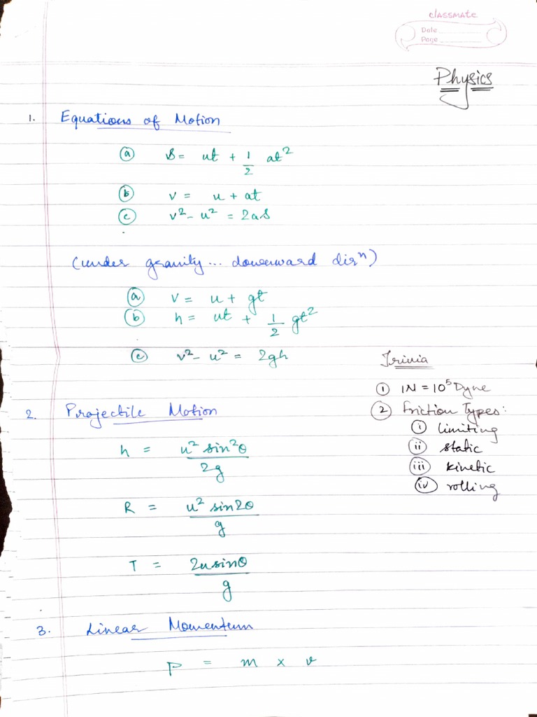Physics Short Notes | PDF