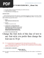 MS Word Home Tab Practice Assignment | PDF | Paragraph | Microsoft Word