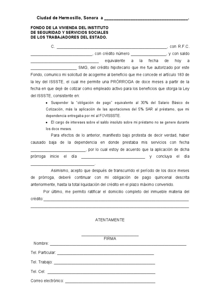 Formato Prorroga | PDF