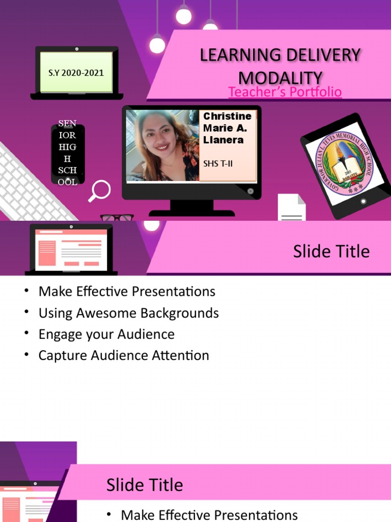 Learning Delivery Modality: Teacher's Portfolio | PDF