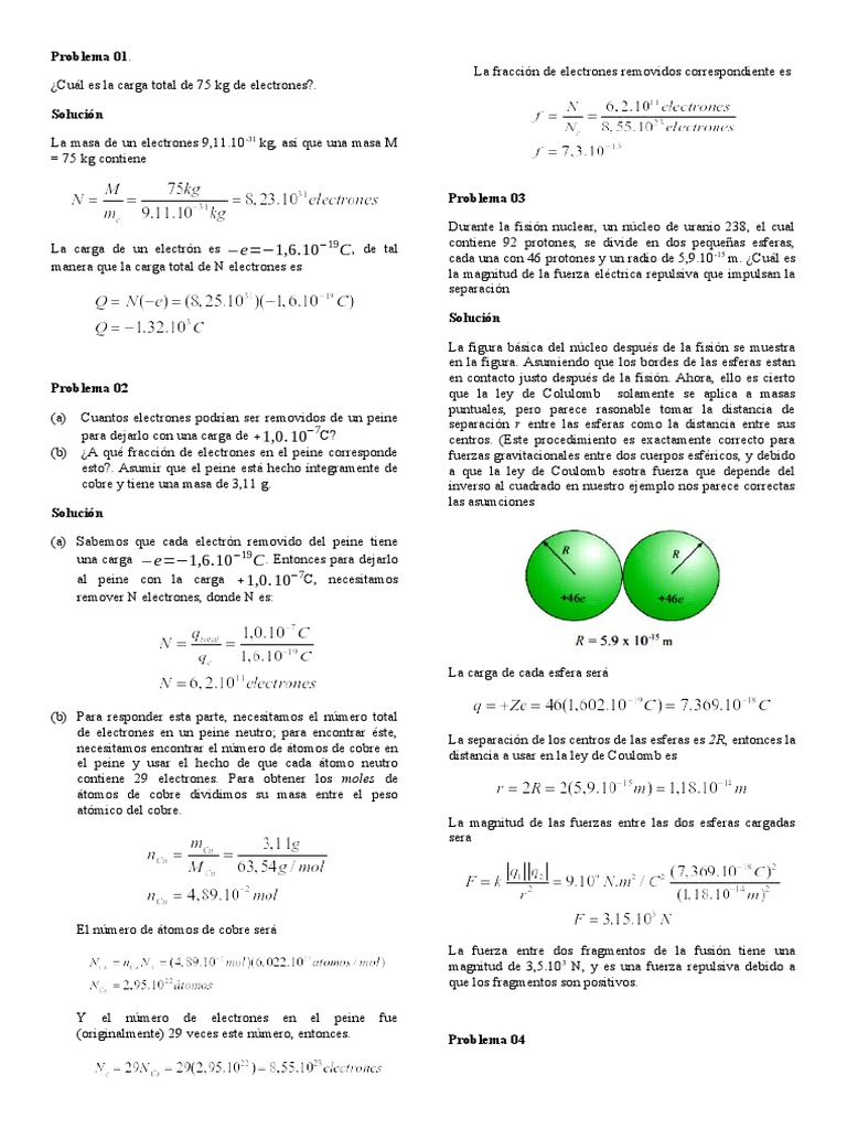 Problemas Resueltos-Electrostática | PDF | Fuerza | Ecuaciones