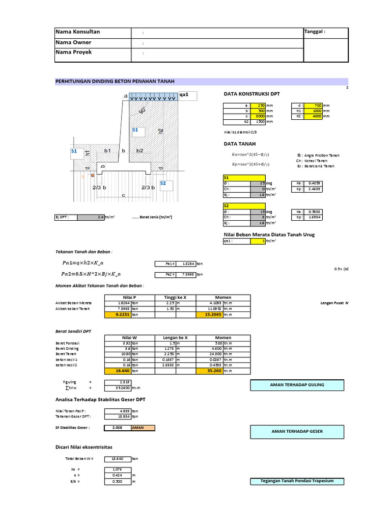 Perhitungan DPT Beton VX | PDF