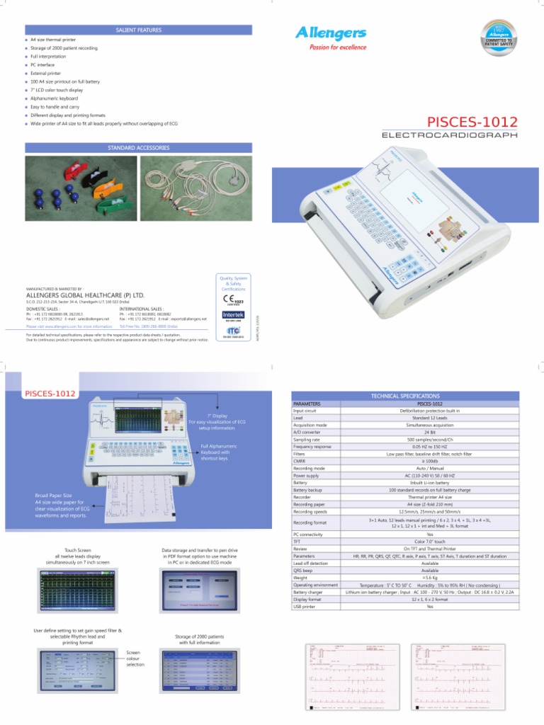 Allengers 12 Channel Ecg Machine | PDF