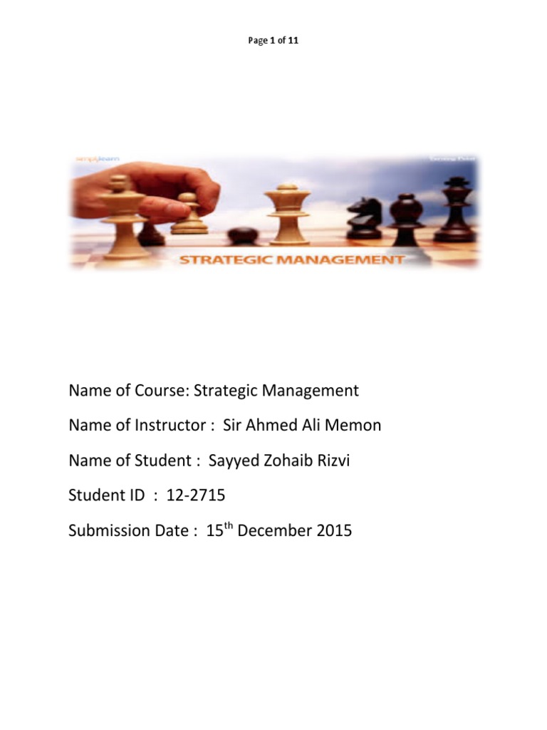 Strategic Management Report | PDF | Strategic Management | Swot Analysis