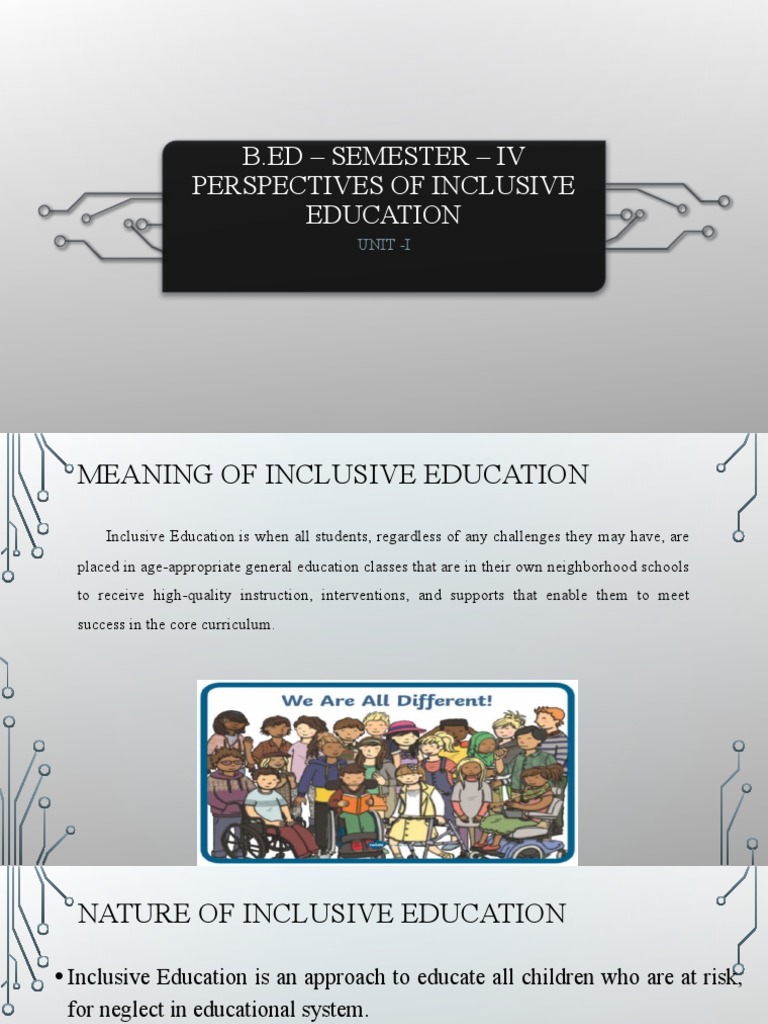 Inclusive Education Unit 1 | PDF | Inclusion (Education)