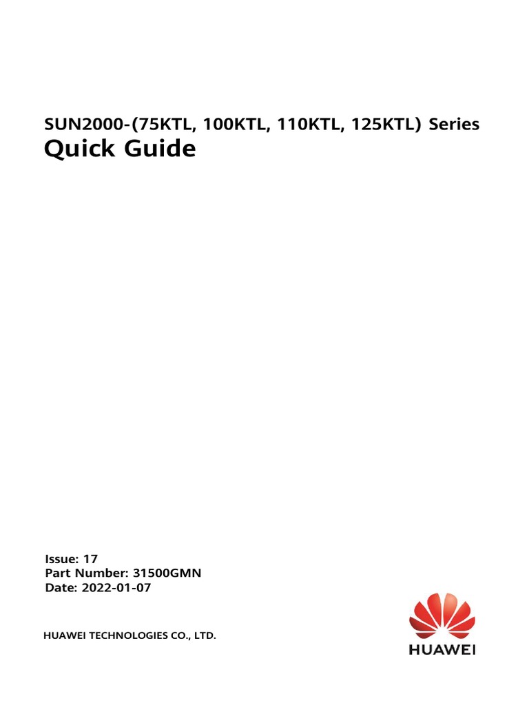 Huawei SUN2000 - (75KTL, 100KTL, 110KTL, 125KTL) Series Quick Guide ...