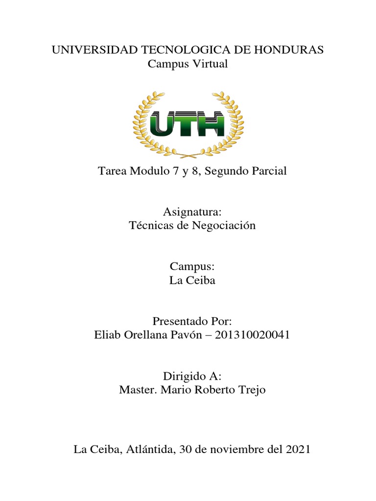 Tarea Modulo 7 y 8 | PDF | Negociación | Política mundial Tarea Modulo 7 y 8 | PDF | Negociación | Política mundial