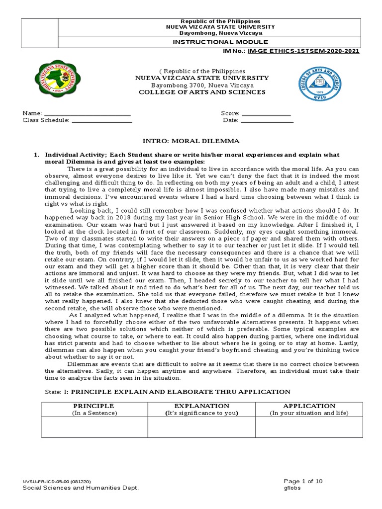 Final Activity Worksheets | PDF | Morality | Nature Versus Nurture