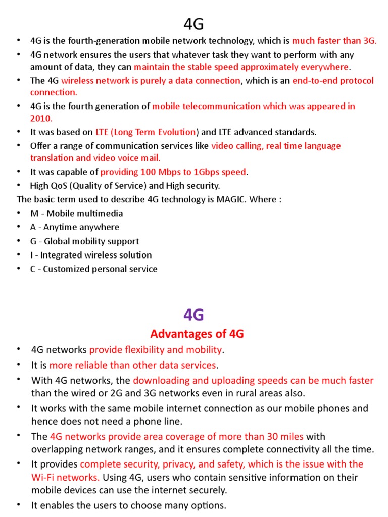 4G | PDF | 4 G | Computer Network