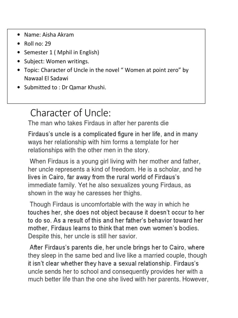 Character of Uncle. | PDF | Social Institutions | Social Science
