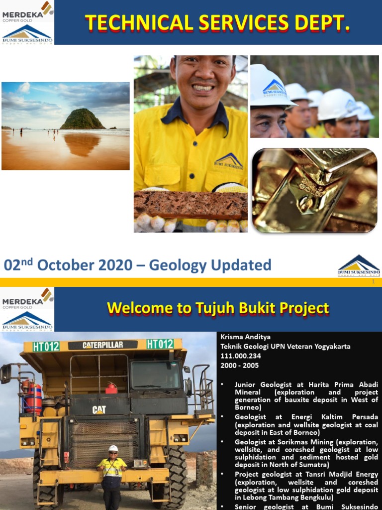 Technical Services Dept. Updates Geology of Tujuh Bukit Project | PDF ...