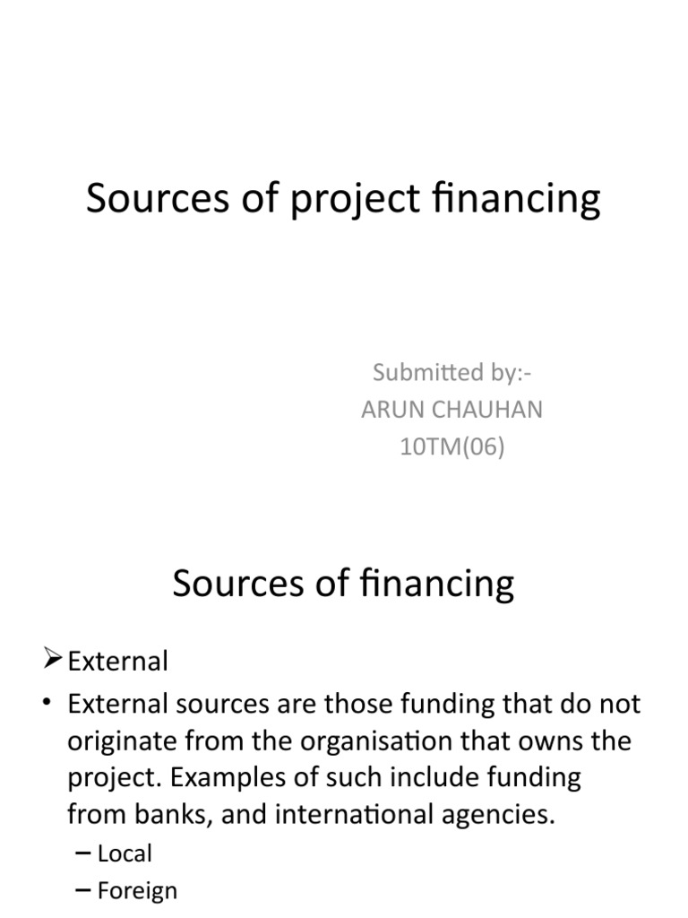 Sources of Project Financing | PDF | Business | Finance & Money Management