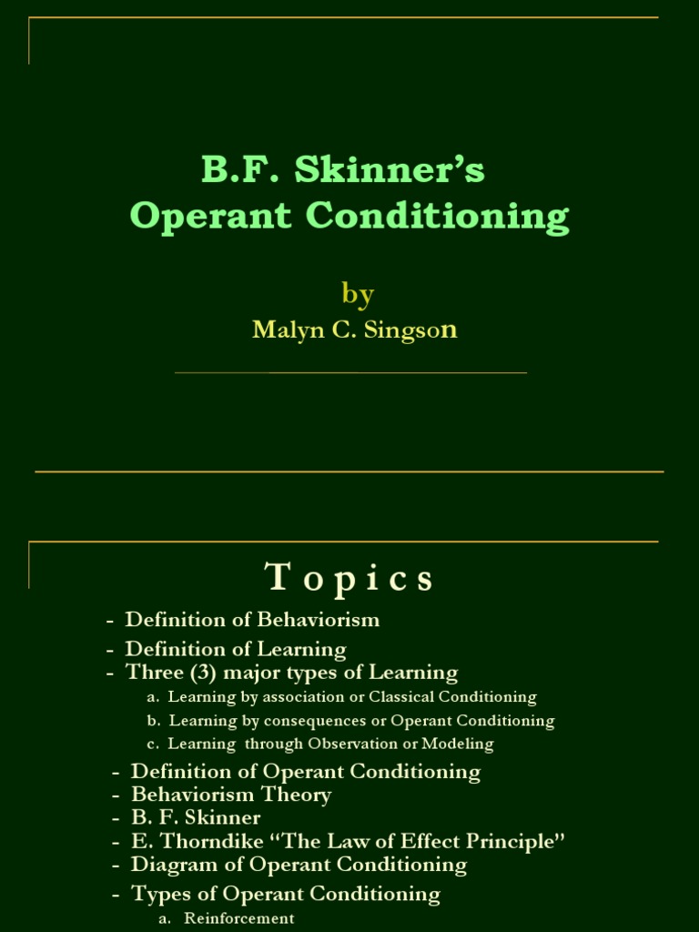 Skinner's Operant Conditioning | PDF | Reinforcement | Behaviorism