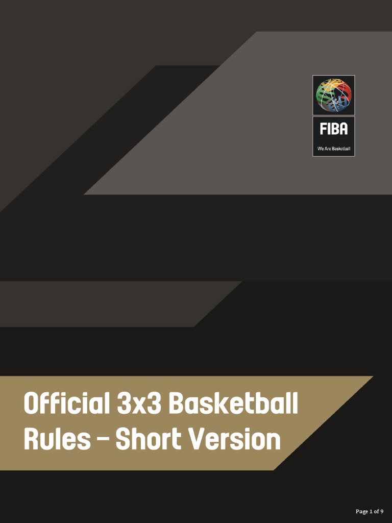Official FIBA 3x3 Basketball Rules | PDF | Sports | Ball Games