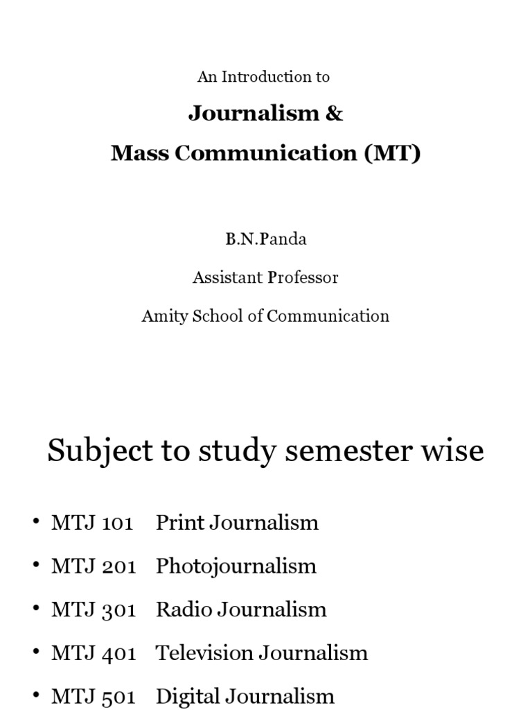 An Introduction To Journalism and Mass Communication MT | PDF | Social ...