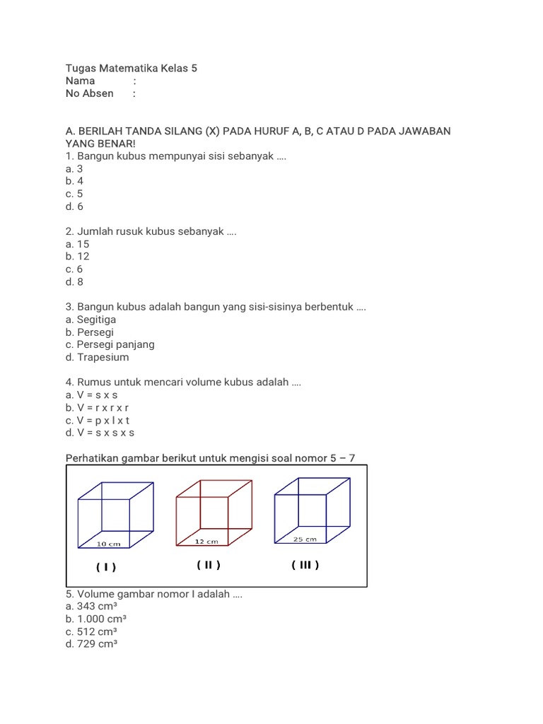 Tugas Matematika Kelas 5 | PDF