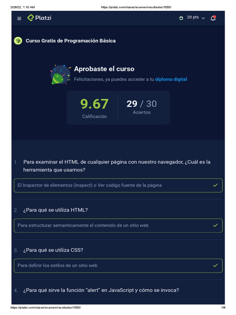 Examen Programacion Basica Platzi | Descargar gratis PDF | HTML ... Examen Programacion Basica Platzi | Descargar gratis PDF | HTML ...