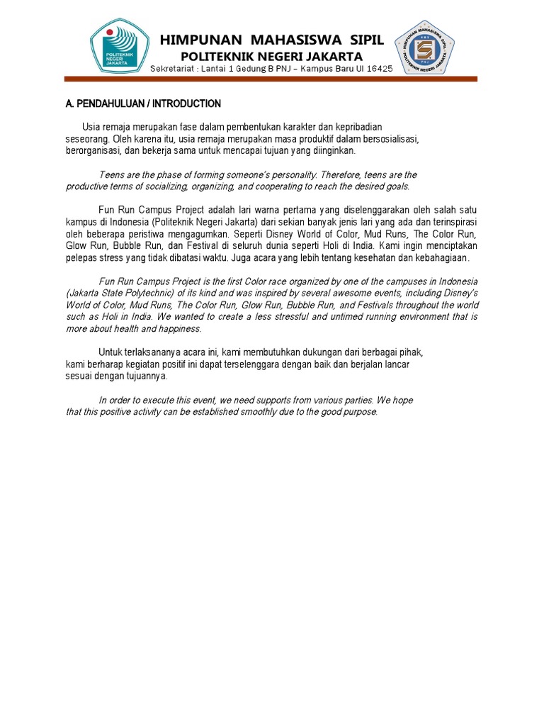 Proposal Fun Run | PDF