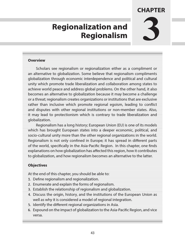 3 TCW Chapter 3 Regionalization and Regionalism | PDF | European Union ...