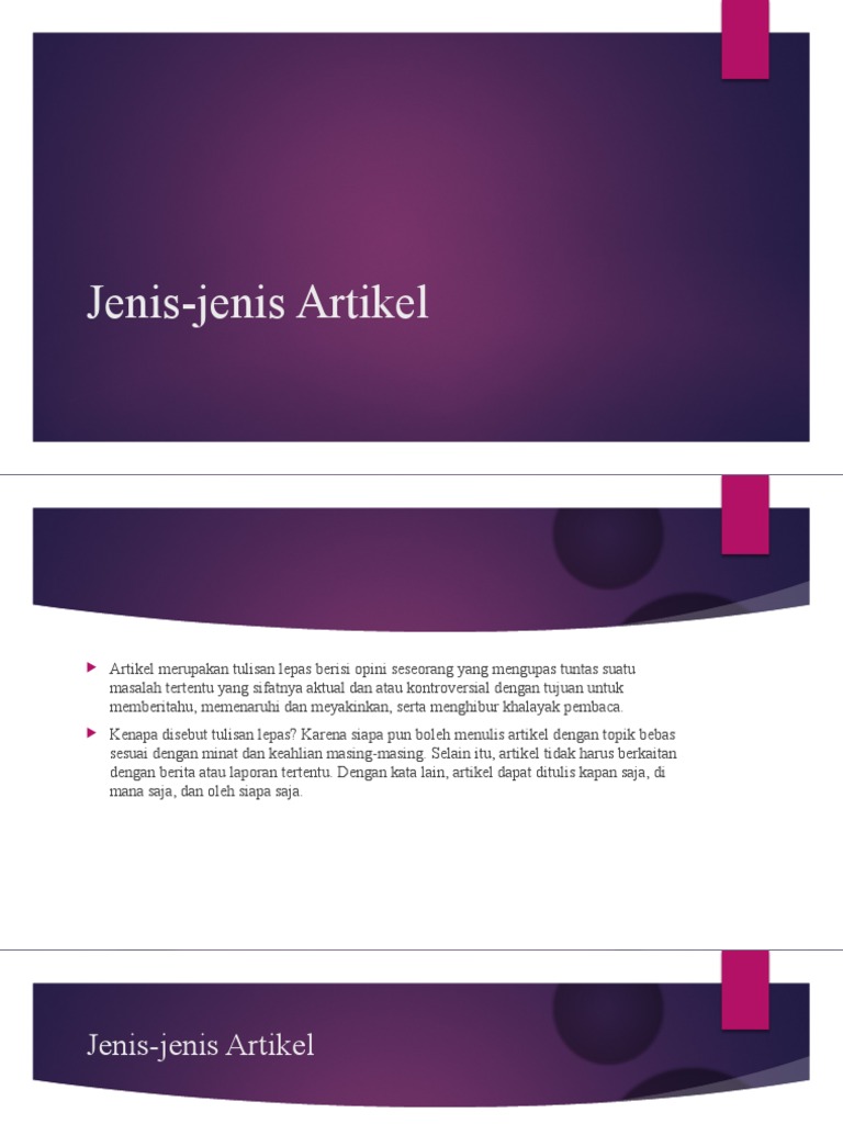 Jenis-Jenis Artikel DAN CONTOHNYA | PDF