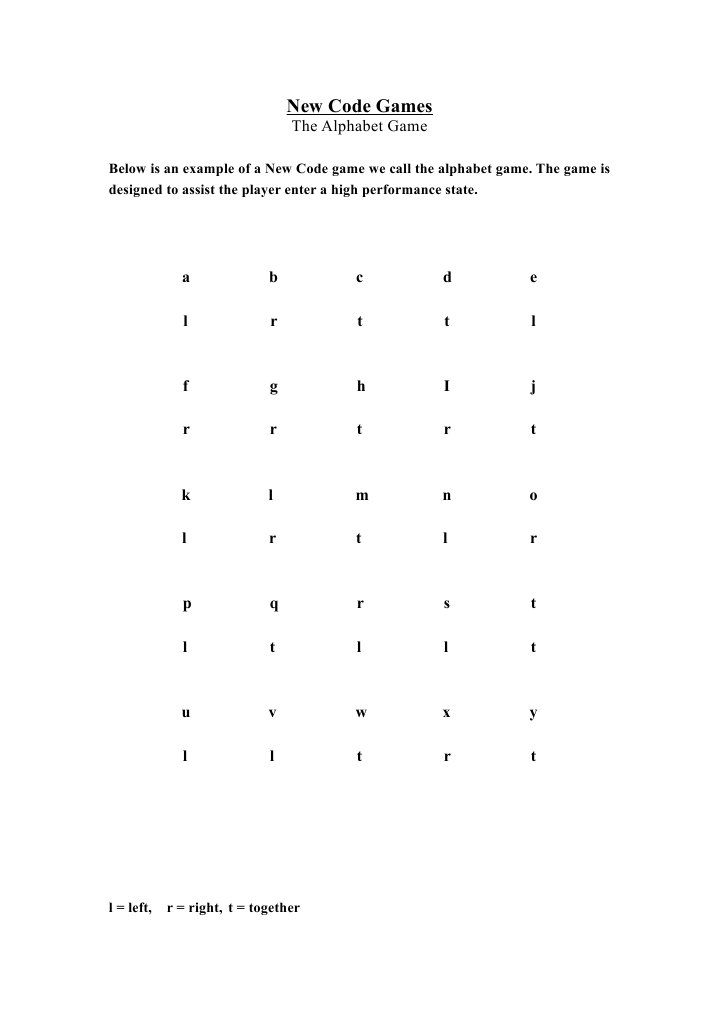 Alphabet Game Code Instructions | PDF