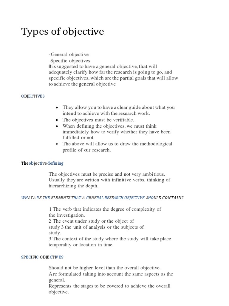 The Objectives | PDF