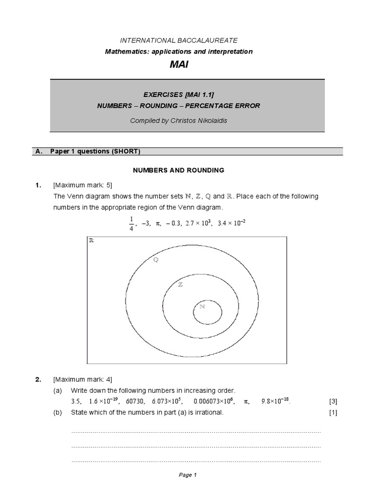 (Mai 1.1) Numbers - Rounding - Percentage Error | PDF | Significant ...