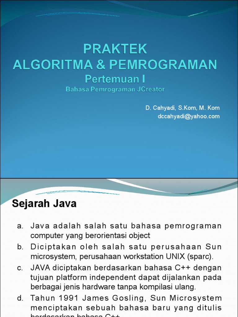 Pertemuan 1 Praktek Algol & Pemrograman | PDF