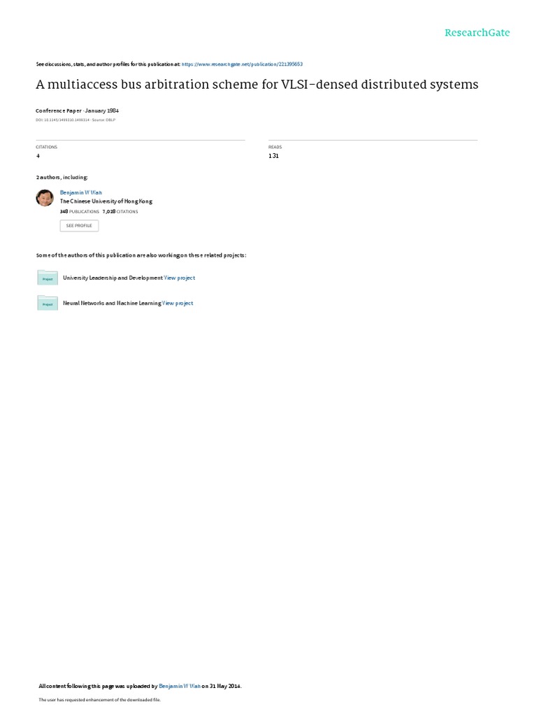 A Multiaccess Bus Arbitration Scheme For VLSI-densed Distributed Systems | PDF