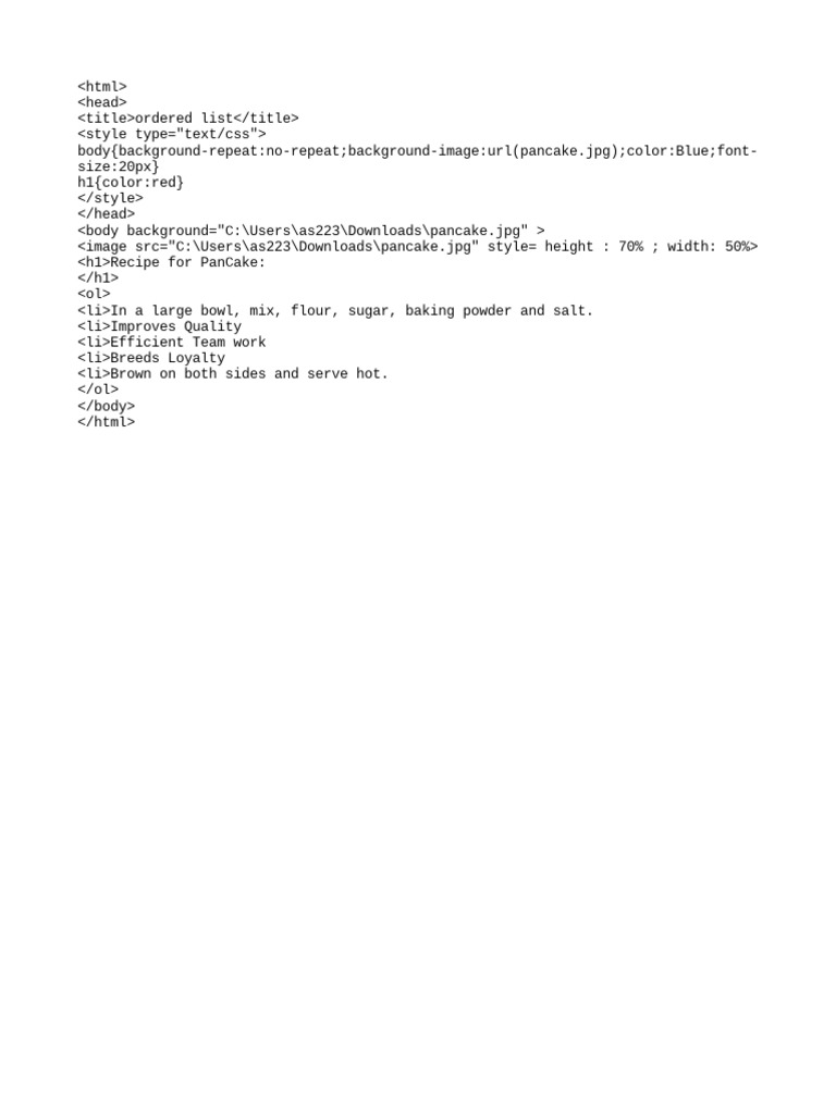 Ordered List With Image PDF