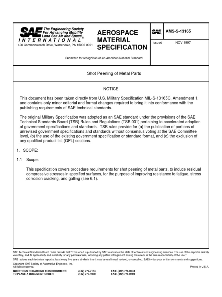 Ams S 13165 | PDF | Materials | Metals