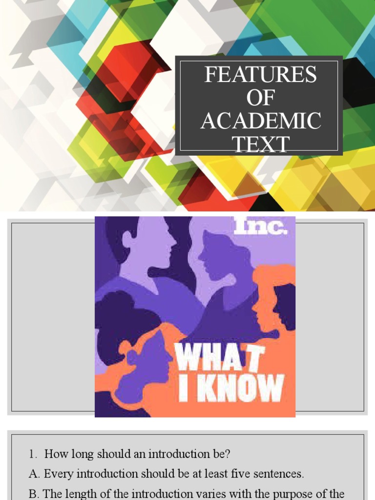 Features of Academic Texts | PDF | Word | English Language