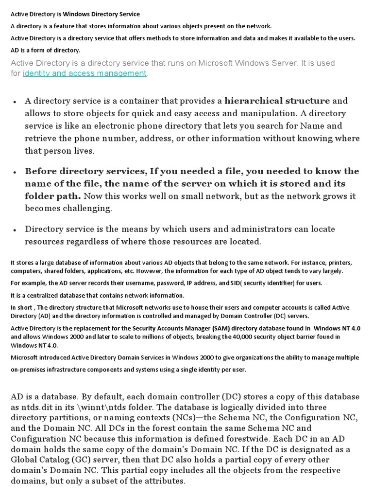 Active Directory | PDF | Active Directory | Computer Network