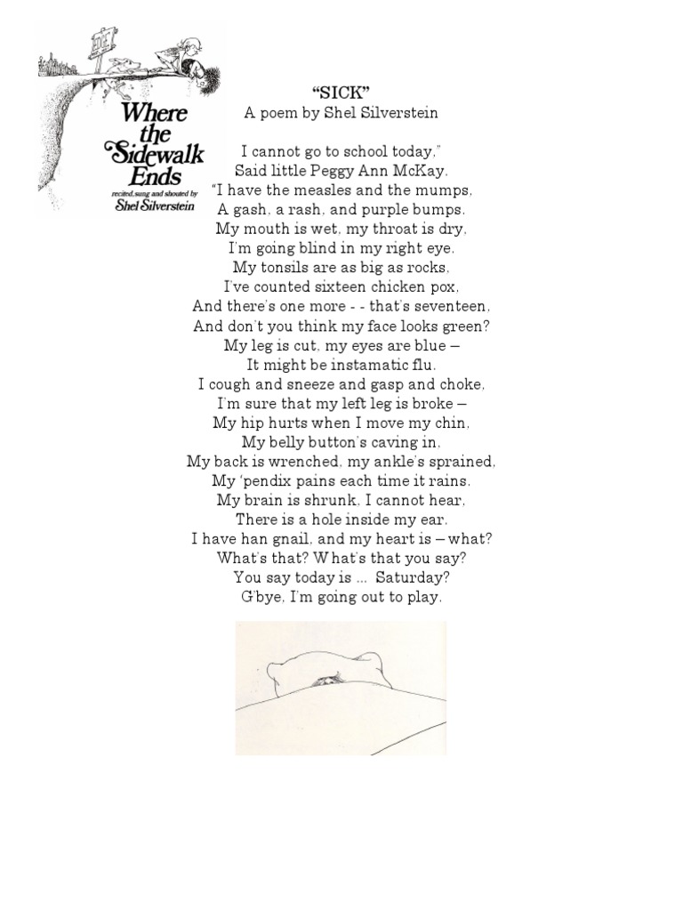 Shel Silverstein's "Sick" Poem | PDF