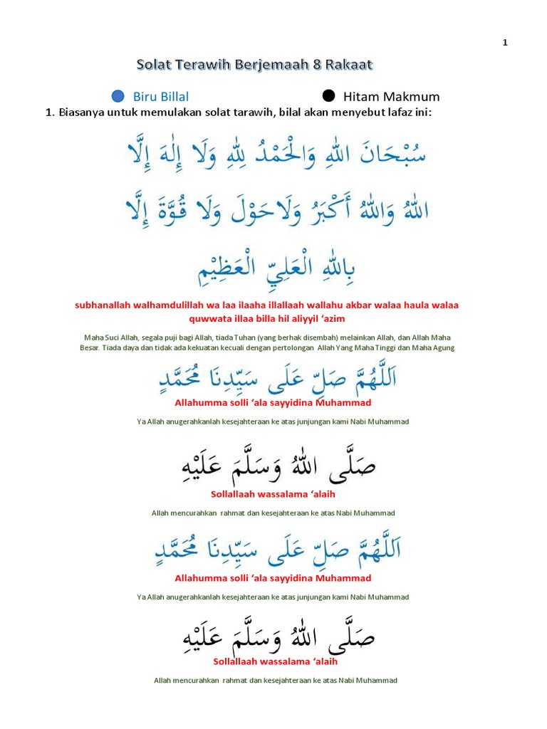 Solat Terawih Ringkas | PDF