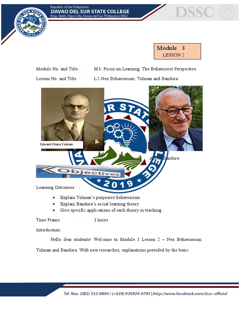 Facilitating Learning Module 3 Lesson 2 | PDF | Behaviorism | Learning Facilitating Learning Module 3 Lesson 2 | PDF | Behaviorism | Learning