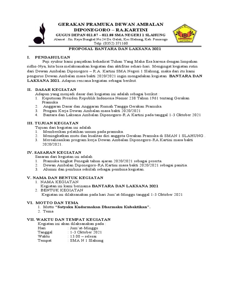 Proposal Bantara Laksana 2021 | PDF Proposal Bantara Laksana 2021 | PDF