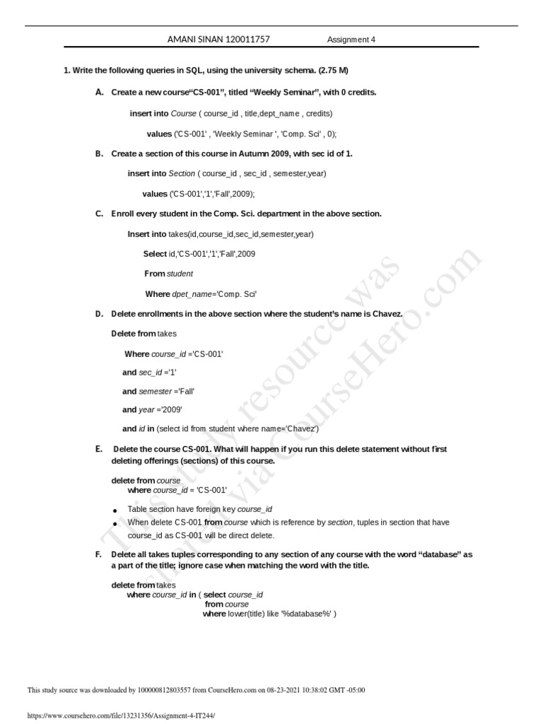 Assignment 4 IT244 | PDF | Integer | Computing