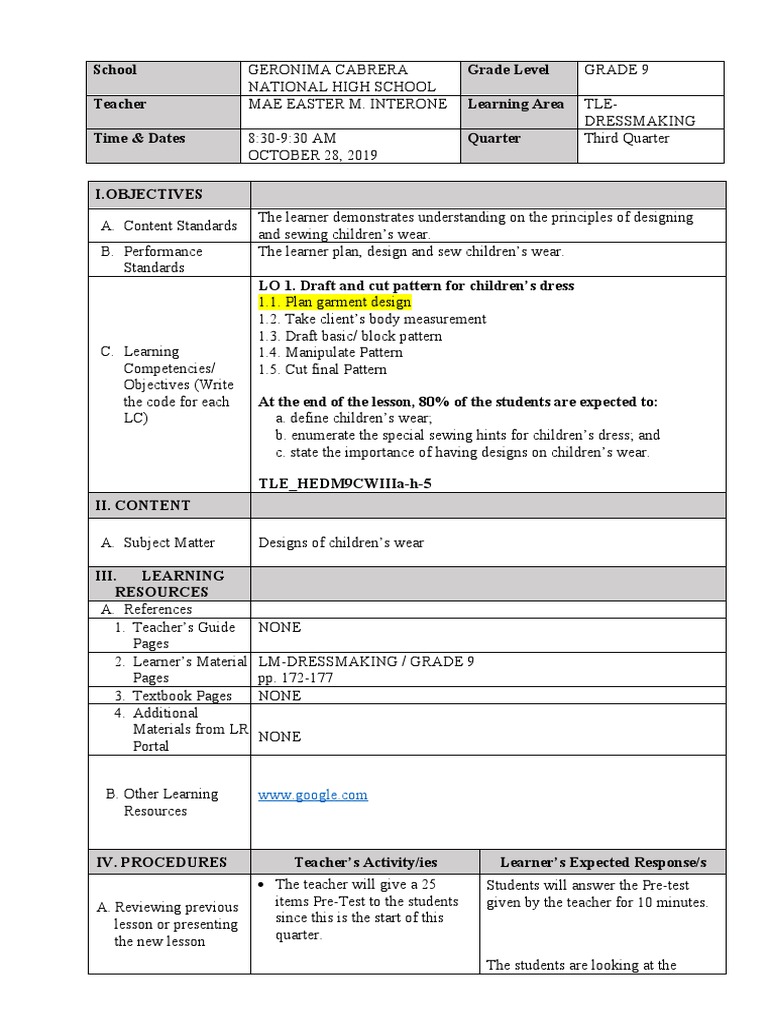 1 DLL Designs of Children S Wear | PDF | Clothing | Sewing