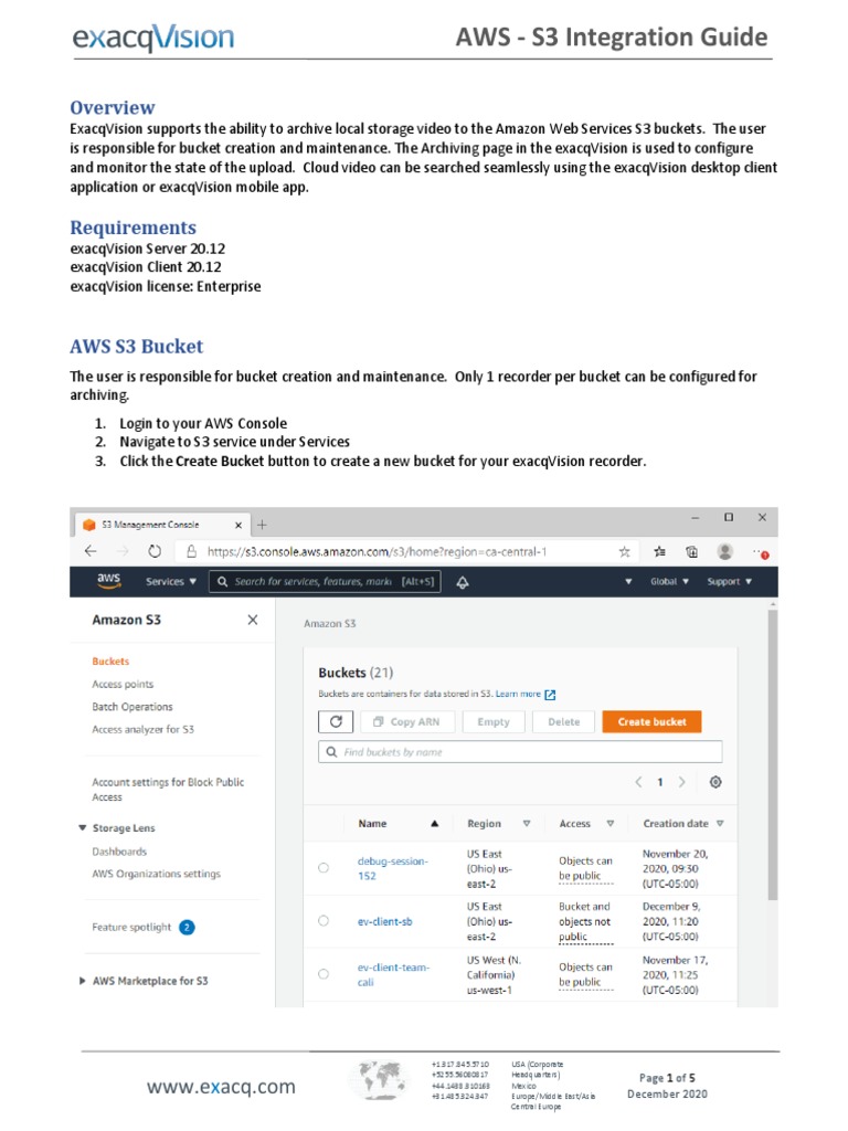 AWS S3 Integration Guide | PDF | Amazon Web Services | Cyberspace