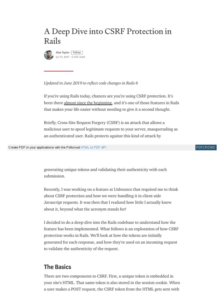 A Deep Dive Into CSRF Protection in Rails | PDF | Software Engineering ...