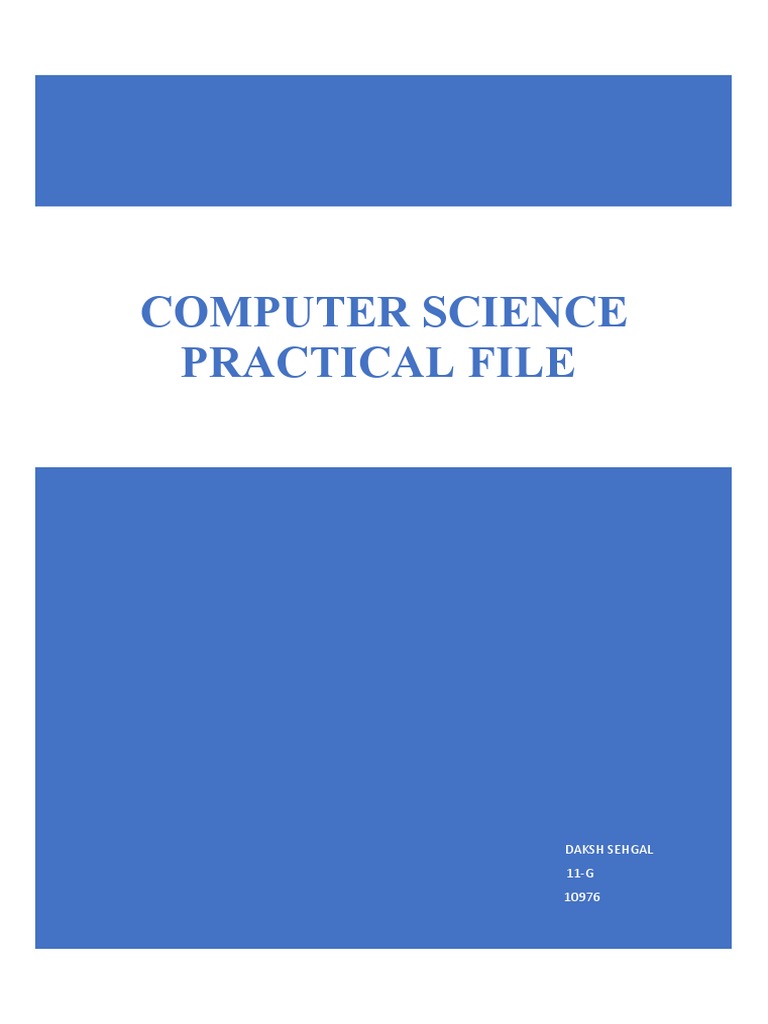 CS Practical File Projects | PDF