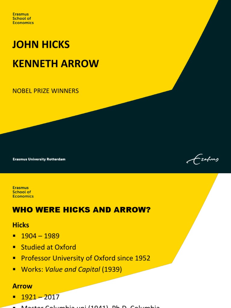 Hicks and Arrow | PDF | General Equilibrium Theory | Economics