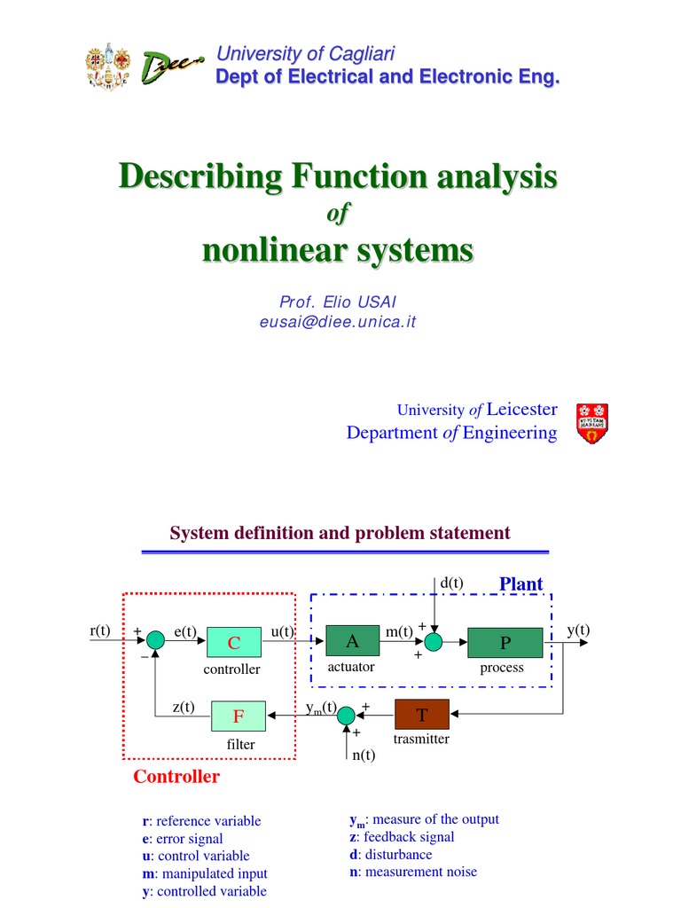 Describing Function Analysis Pdf Control Theory Nonlinear System