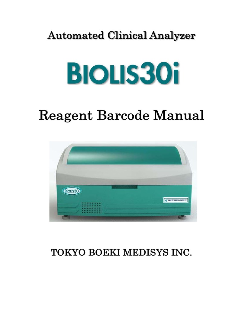 Reagent Barcode Manual: Automated Clinical Analyzer | PDF | Barcode | Button (Computing)