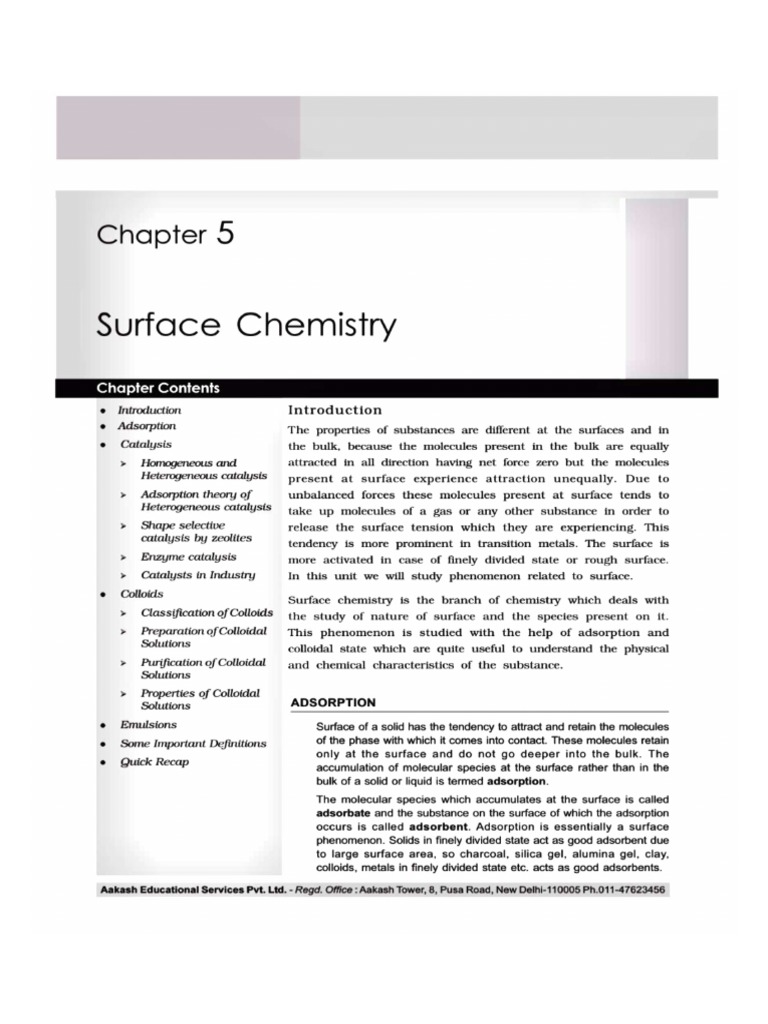 Surface Chemistry | PDF