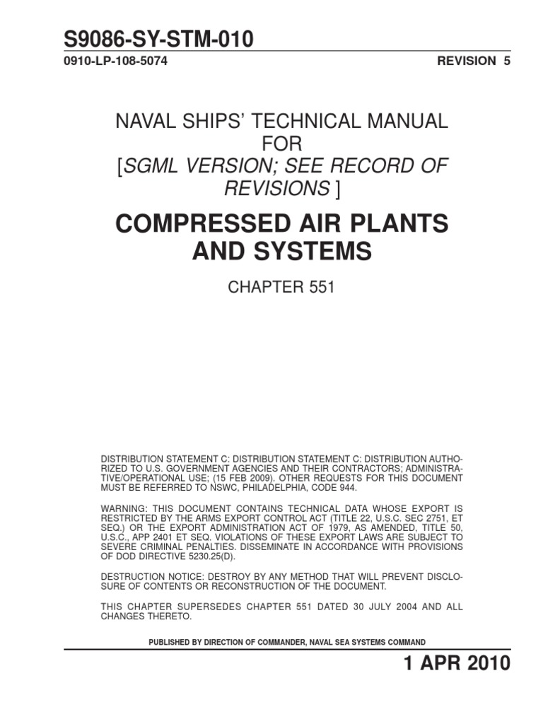 NSTM 551 Compressed Air | PDF | Machines | Mechanical Engineering